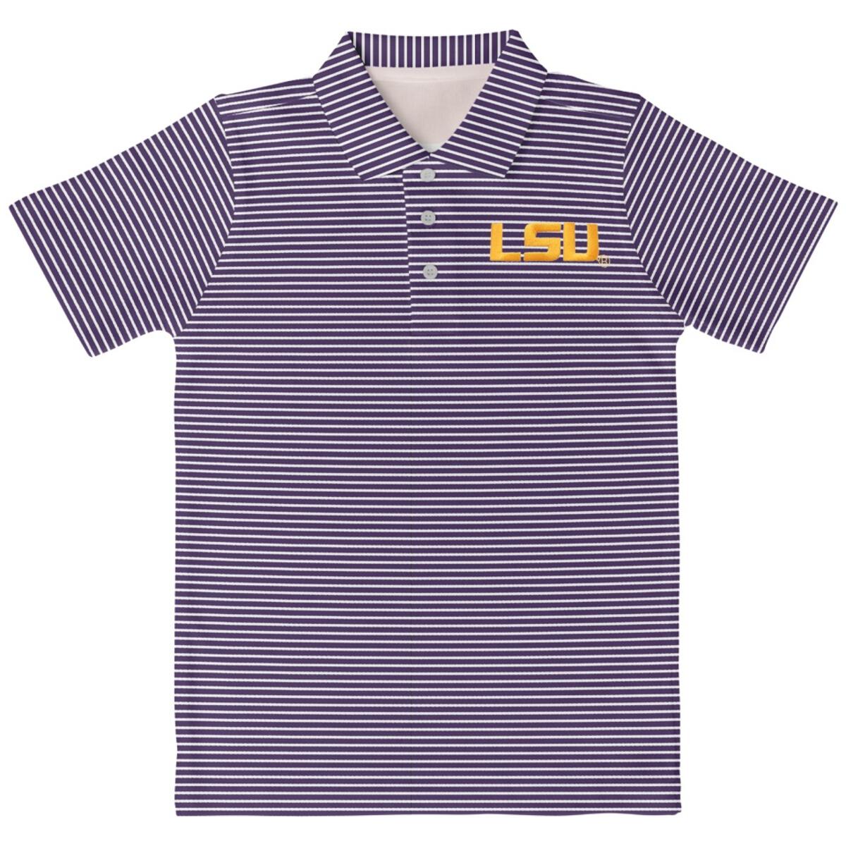 Vive La Fete Striped Purple Embroidered LSU Polo Shirt – Olly-Olly