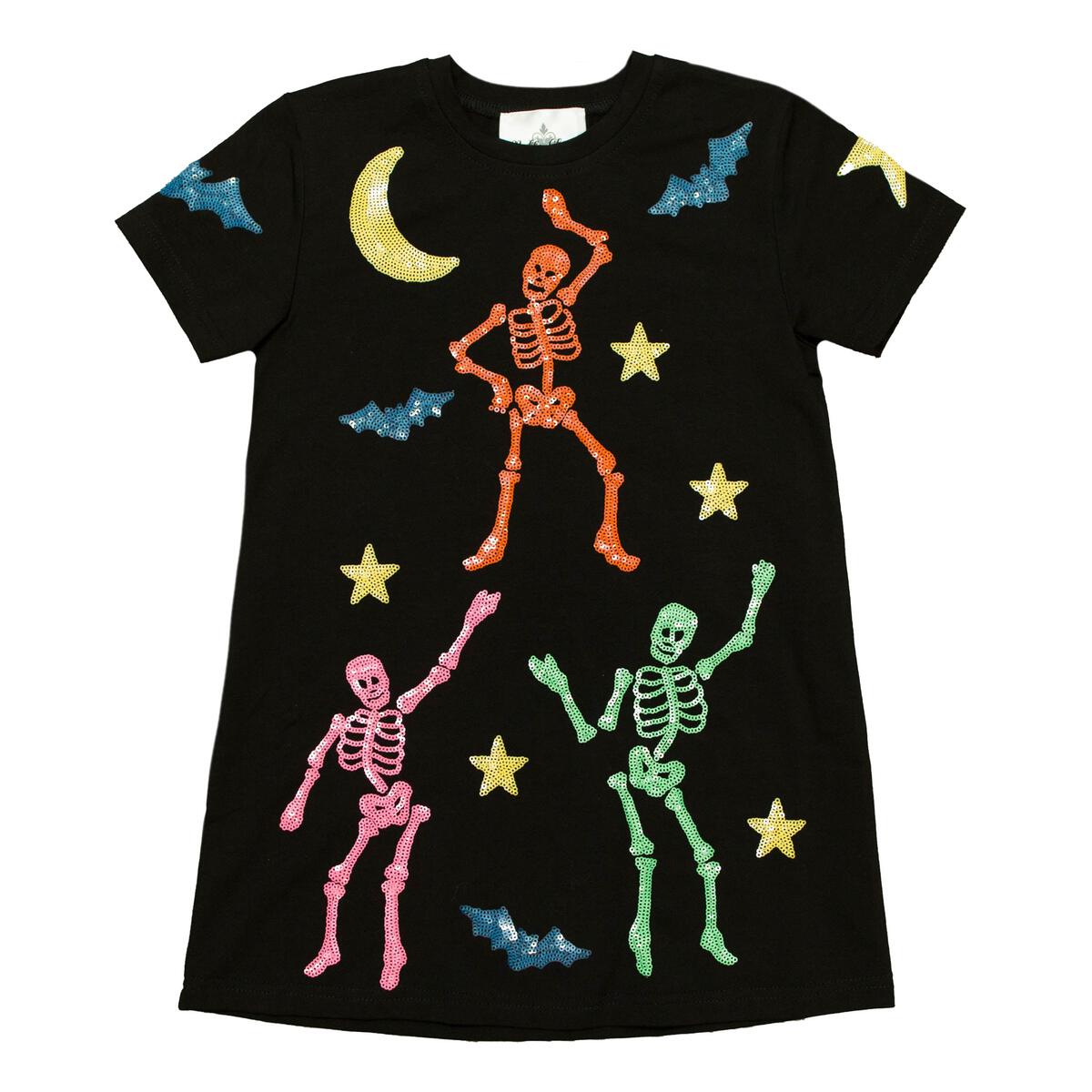 Belle Cher Black Sequin Skeleton Halloween Dress – Olly-Olly