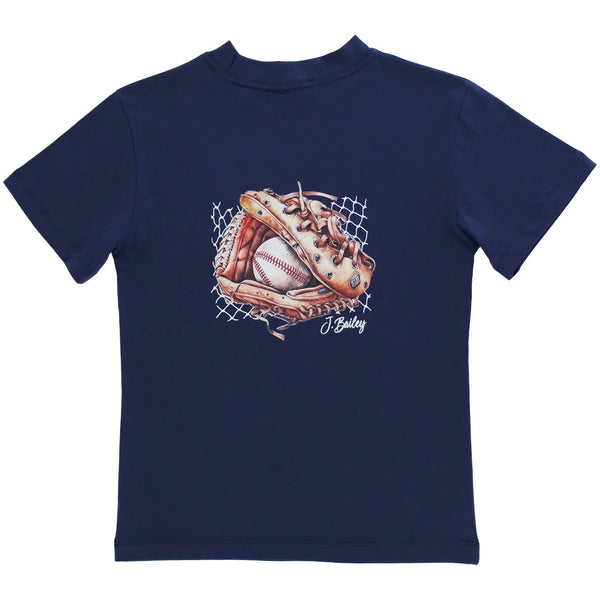J. Bailey Logo Tee Shirt - Baseball on Navy – Olly-Olly