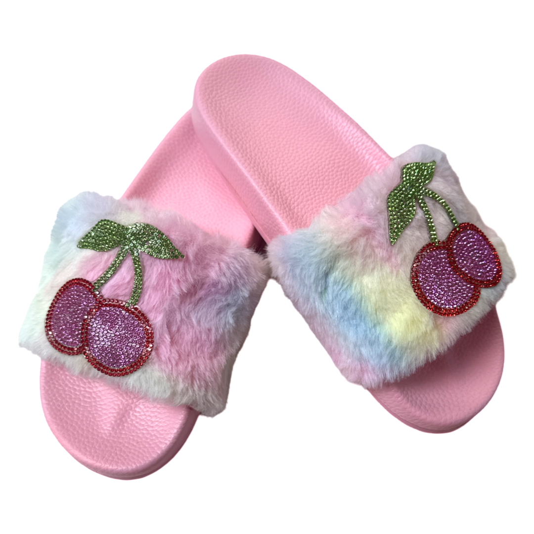 Cherry Patch Fuzzy Slides – Olly-Olly