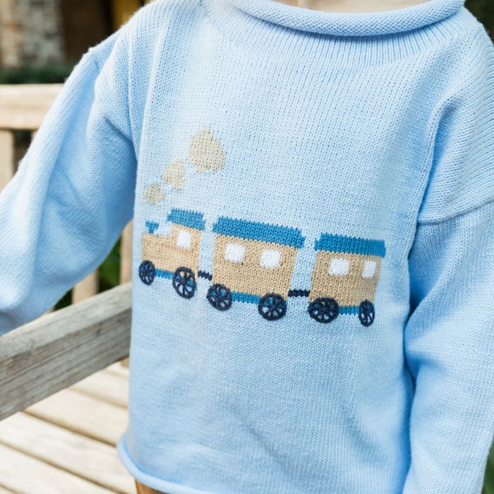 Bailey Boys Blue Roll Neck Train Sweater – Olly-Olly