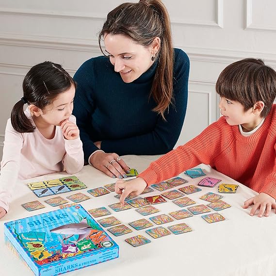 Eeboo Shark & Friends Shiny Memory & Matching Game – Olly-Olly