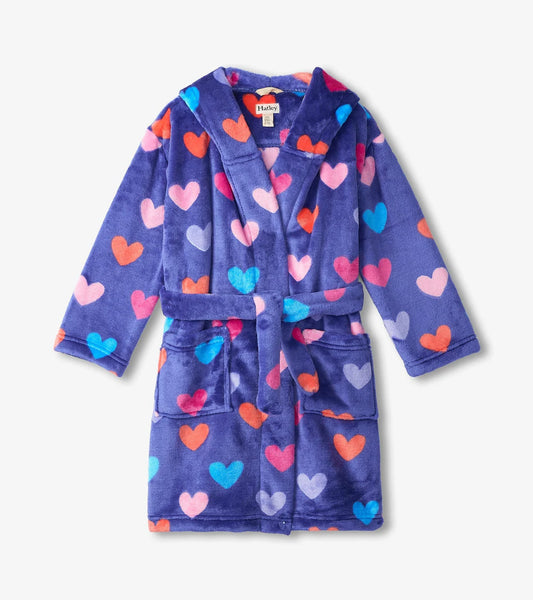 Girls Hearts Fuzzy Fleece Robe – Olly-Olly