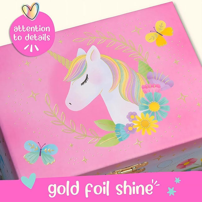 Floral Unicorn Musical Jewelry Box - Single Drawer Deluxe – Olly-Olly