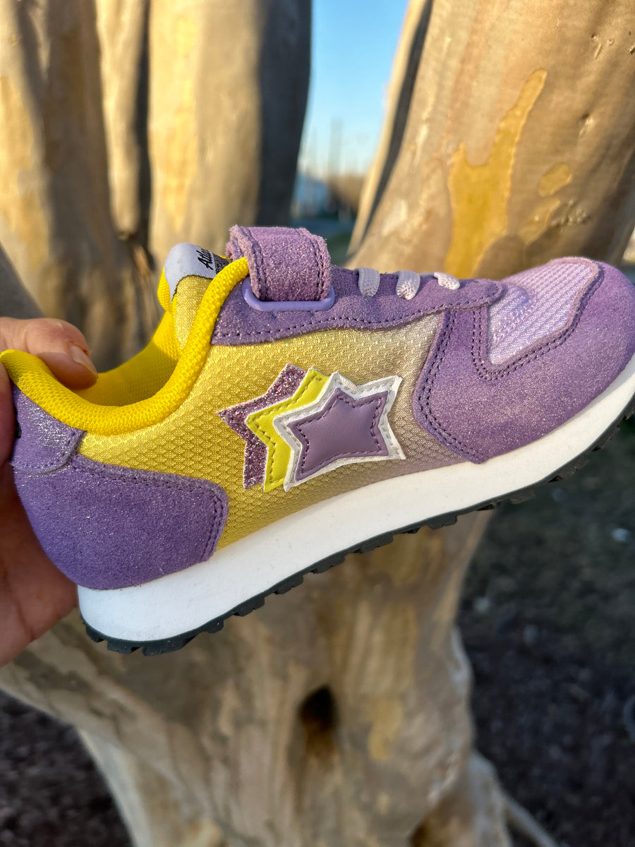 Atlantic Stars Purple & Gold Glitter Star Sneakers – Olly-Olly