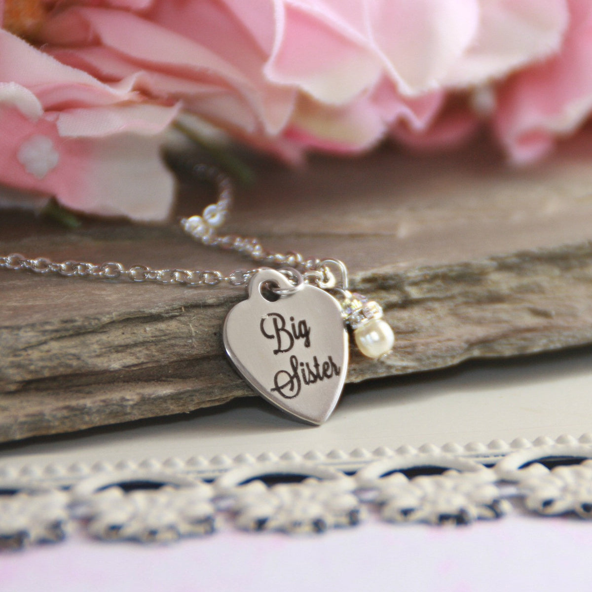 Big Sister Stainless Steel Heart Necklace – Olly-Olly