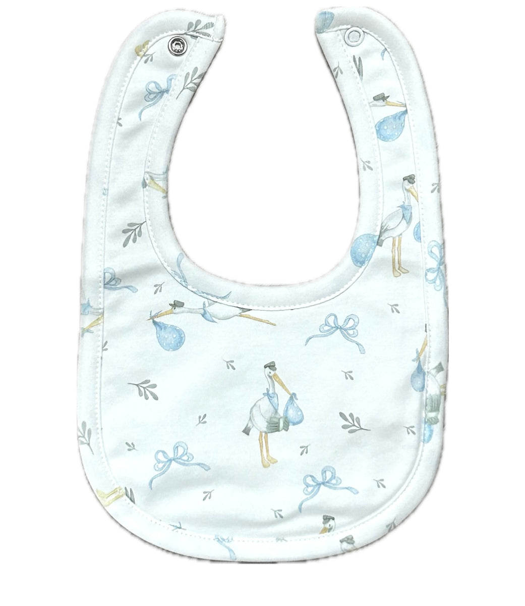 Baby Club Chic Watercolor Printed Bib - Blue Storks – Olly-Olly