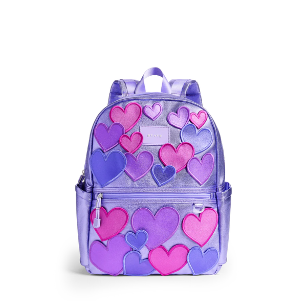 State Backpack - Kane Kids Travel - Metallic 3D Hearts – Olly-Olly