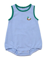 Itsy Bitsy Blue Striped Knit Bubble - Duck – Olly-Olly