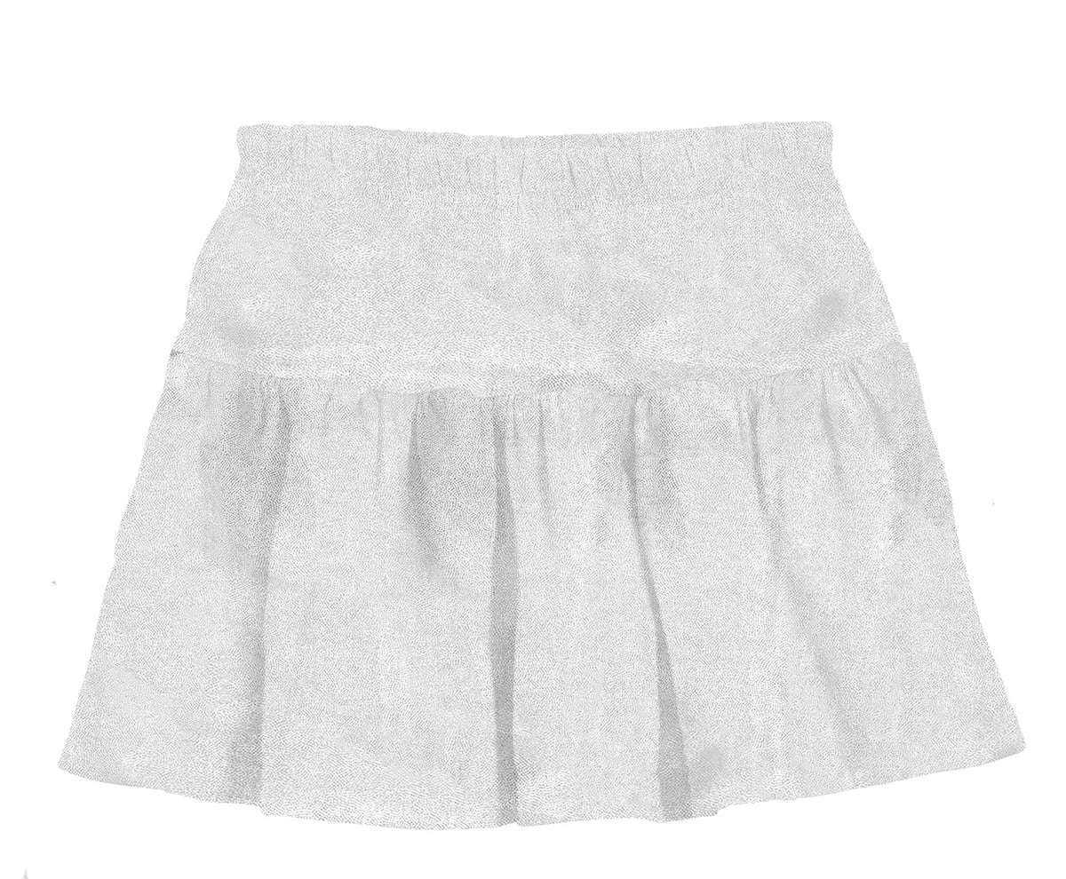 Azarhia Metallic Shimmer Gathered Skort - White – Olly-Olly