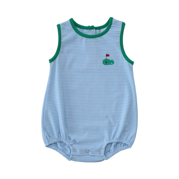 Itsy Bitsy Blue Striped Knit Bubble - Golf – Olly-Olly